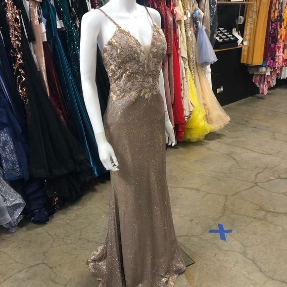 Faviana | Dresses | Faviana Metallic Copper Prom Dress Style S483 ...